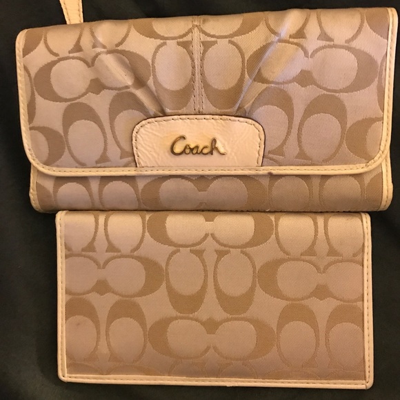 Coach | Accessories | Authentic Gold Coach Wallet And Check Book Holder ...